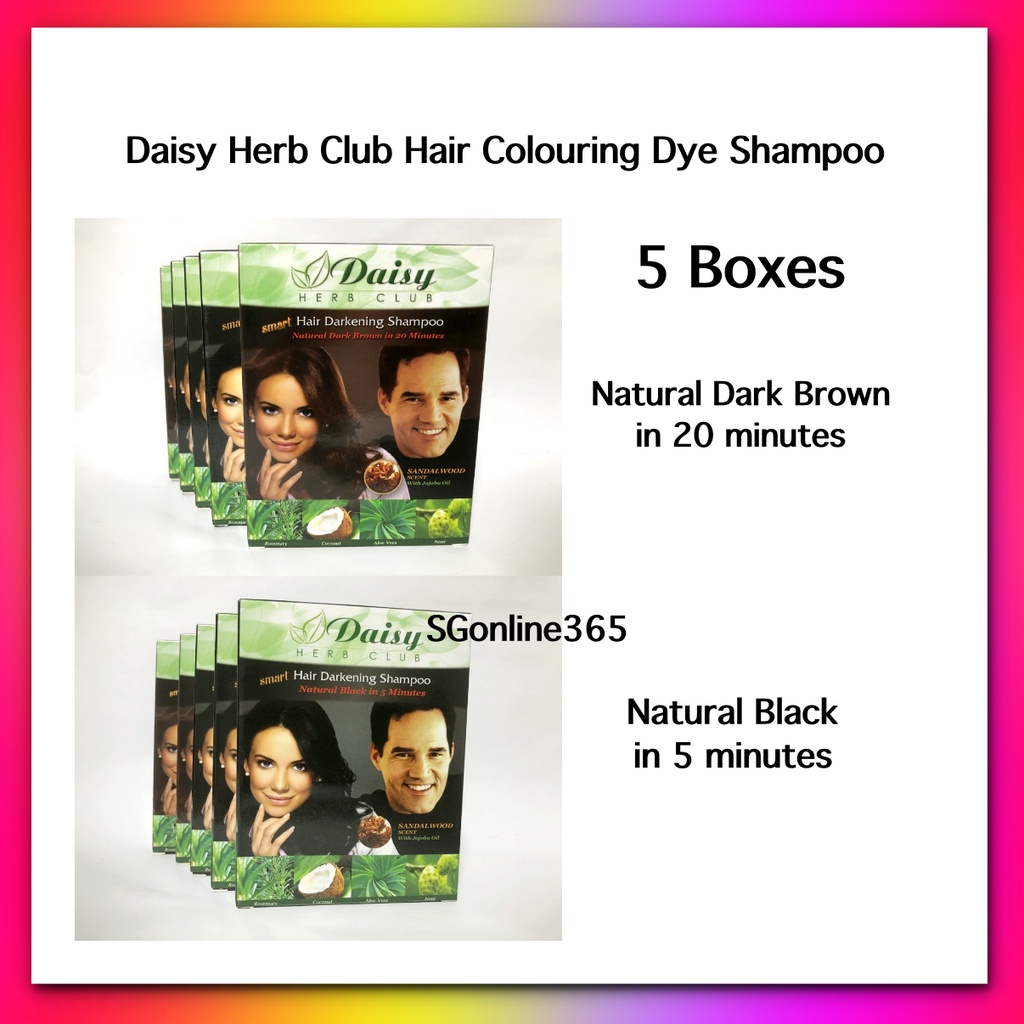 Daisy Herb Club Hair Colouring Dye Shampoo (5 Boxes) | Shopee Singapore