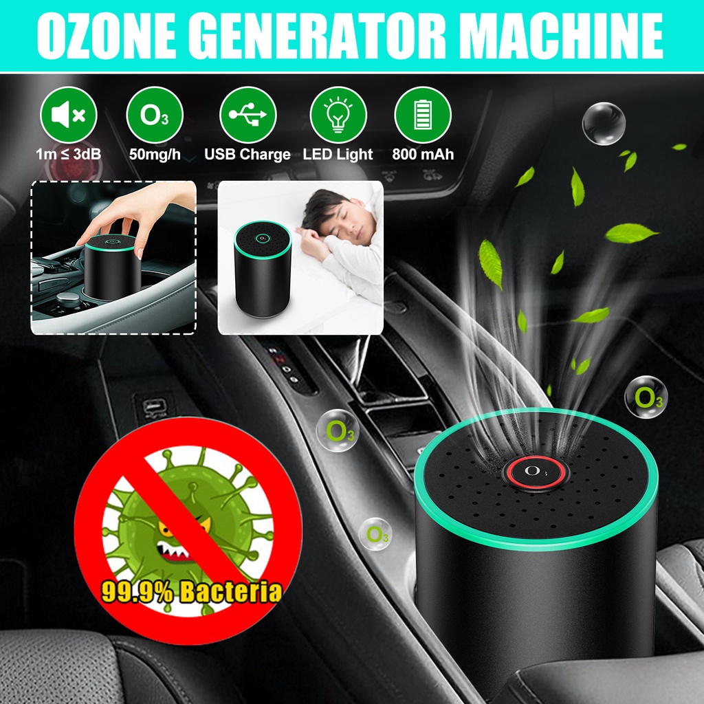 800mA USB Ozone Generator Ozone Disinfection Machine Home Car Air Purifier 50mg/h Auto Air ...