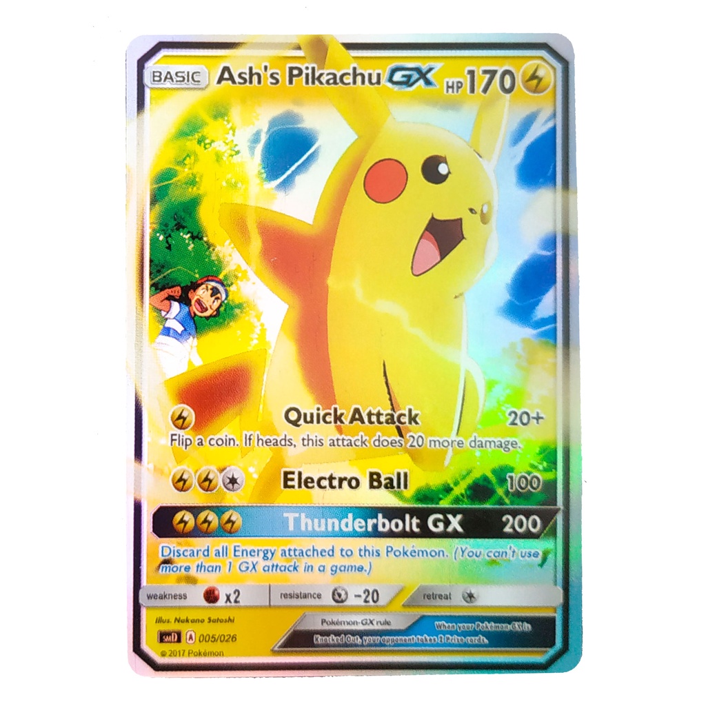 Ash's Pikachu GX 005/026 Card Pokemon Shining Series English | Shopee ...