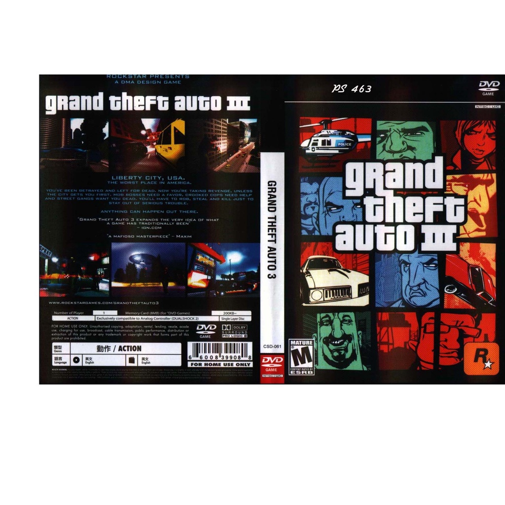 PS2 GAME COLLECTION GTA III (CD Version) | Shopee Singapore