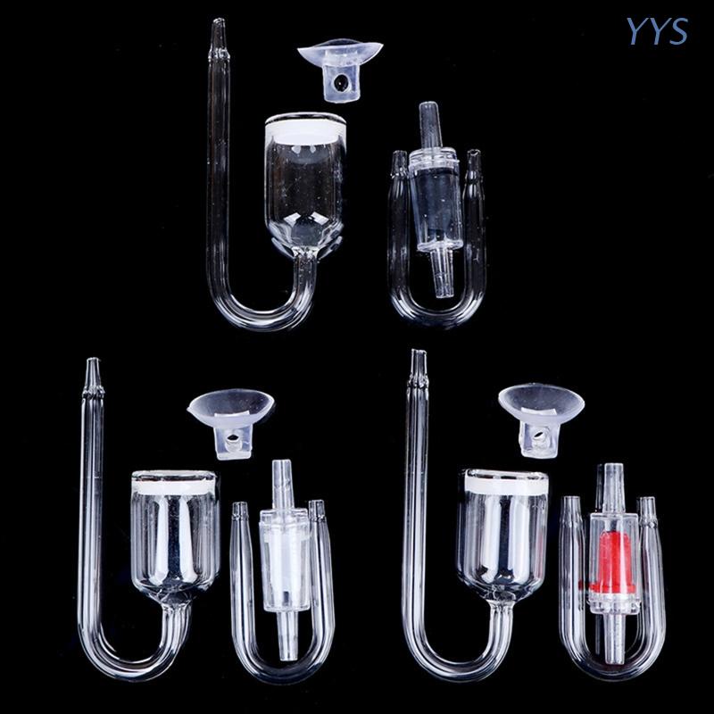 YYS Glass CO2 Diffuser 4pcs Set Transparent Nano Size Suction Cup U ...