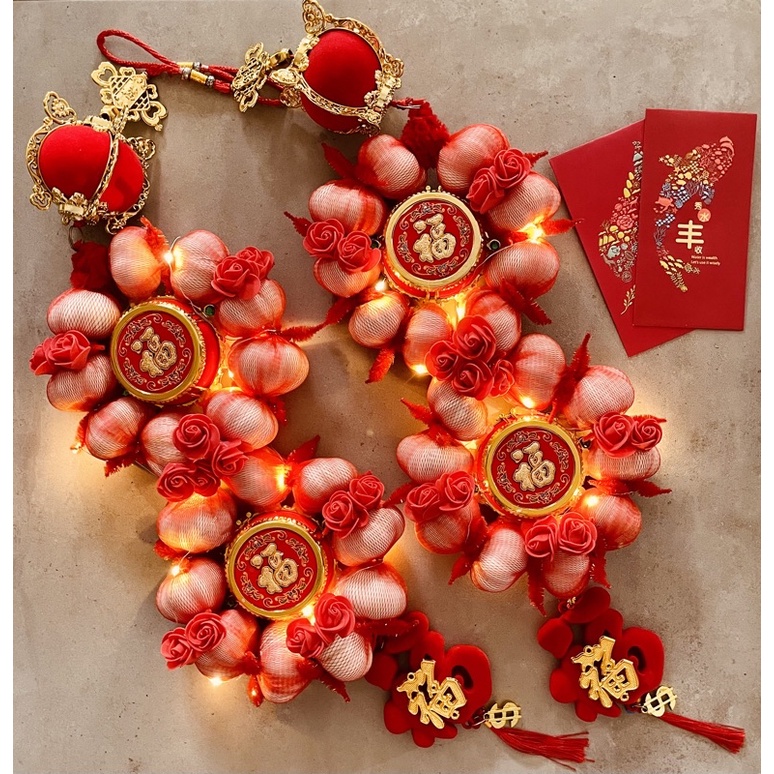 CNY Garlic Decoration customised set 8 design Huat for year 2024 ...