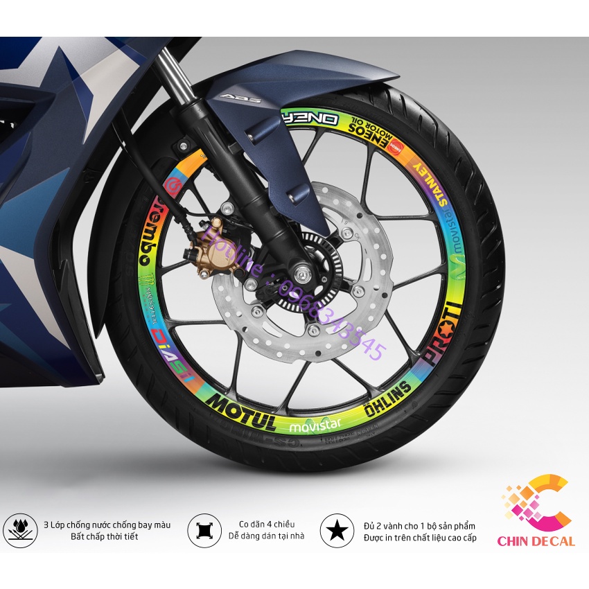 Large Sports MOTORCYCLE RIM STICKER, a collection of hot models (3 ...