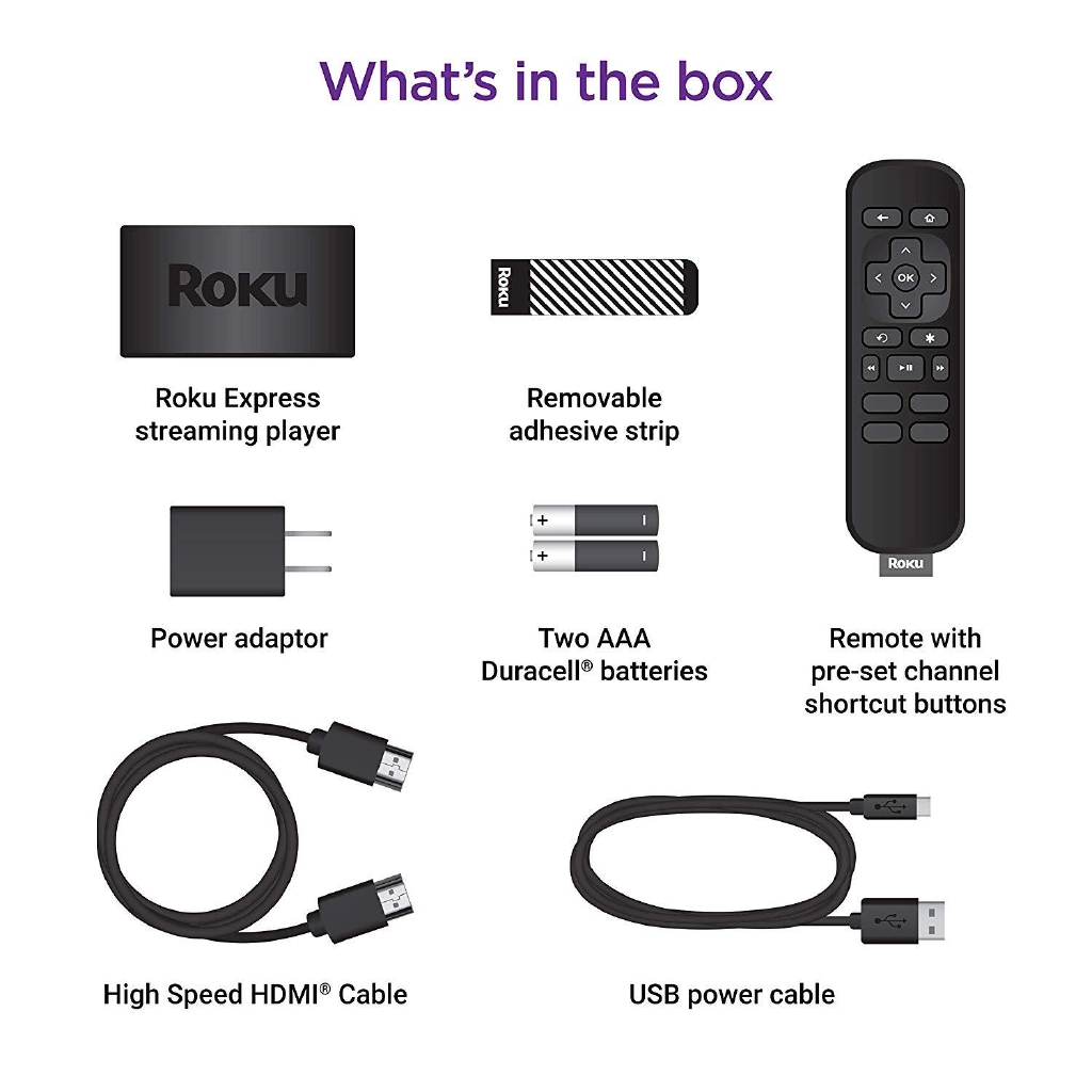 Roku Express HD / 4k+ Roku Premiere option Streaming Media Player ...