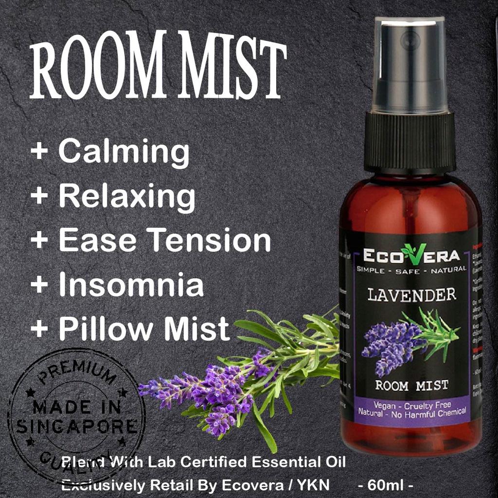 Ecovera Lavender Room Mist, Natural Aromatic Mist, Made of High Attitude Lavender Oil, Relax ...