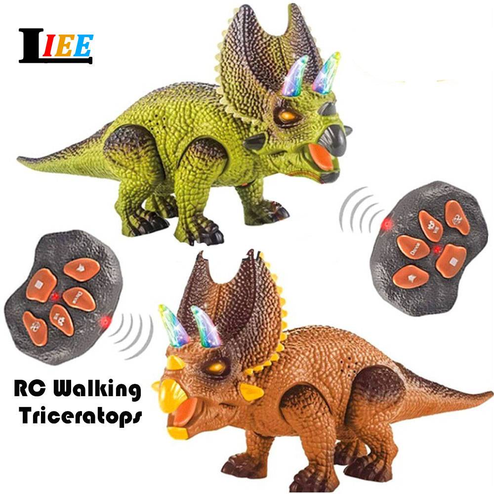 Remote Control Dinosaur Triceratops RC Walking Tyrannosaurus Rex with ...