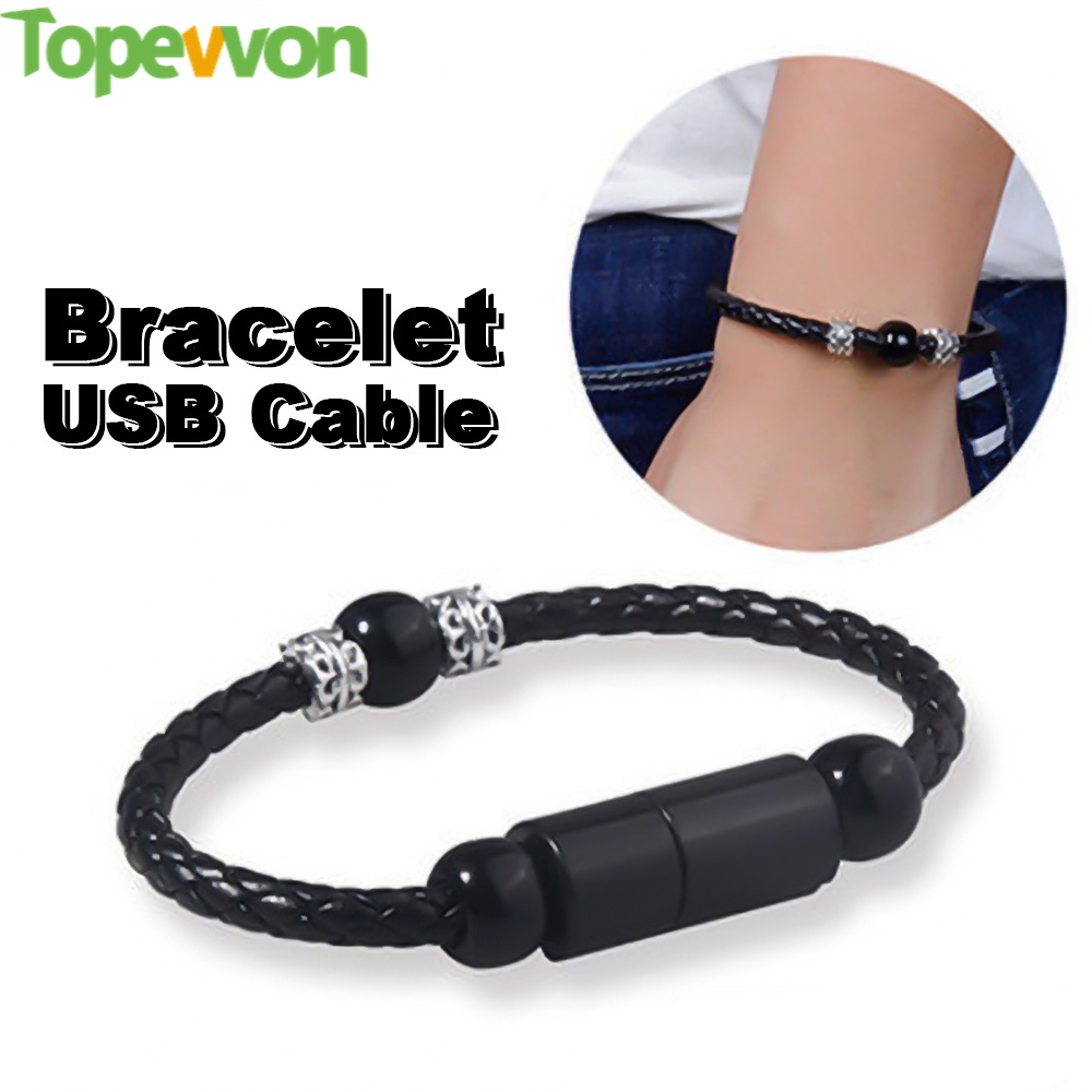 Topewon（Buy 1 Get 1）22cm Bracelet USB Cable Type C Micro Usb Portable ...