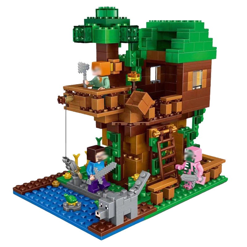 Mini Educational Toys Compatible With Lego Minecraft Tree | Shopee ...