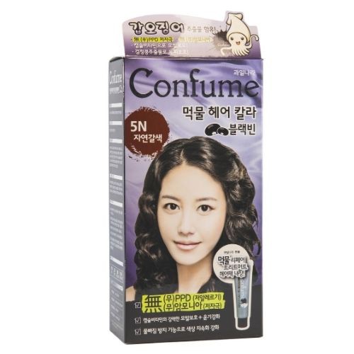CONFUME Hair Dye Squid Ink Natural Brown Bean 5N 160g | Shopee Singapore