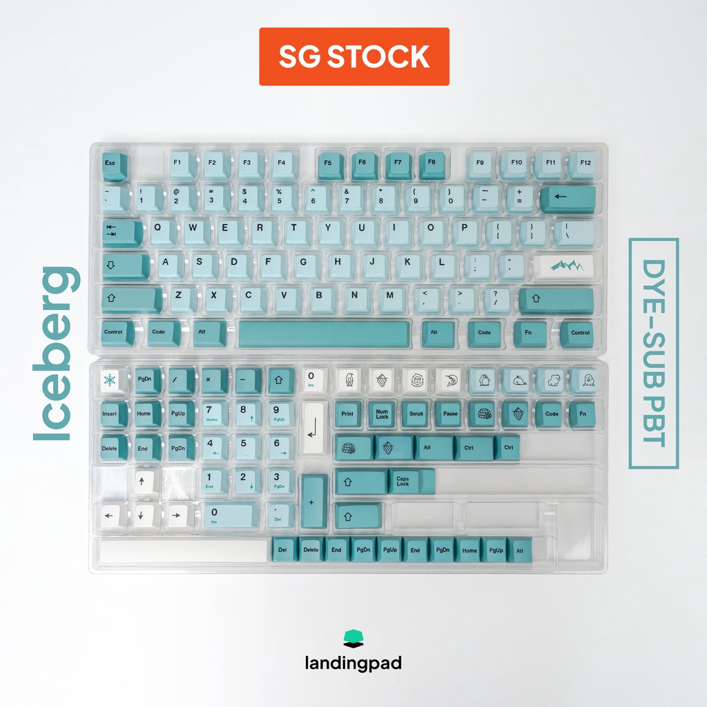 [⌨️ LandingPad] PBT Iceberg Keycaps English and Japanese Hiragana ...