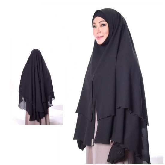 Khimar TUDUNG 2 layers LABUH | Shopee Singapore