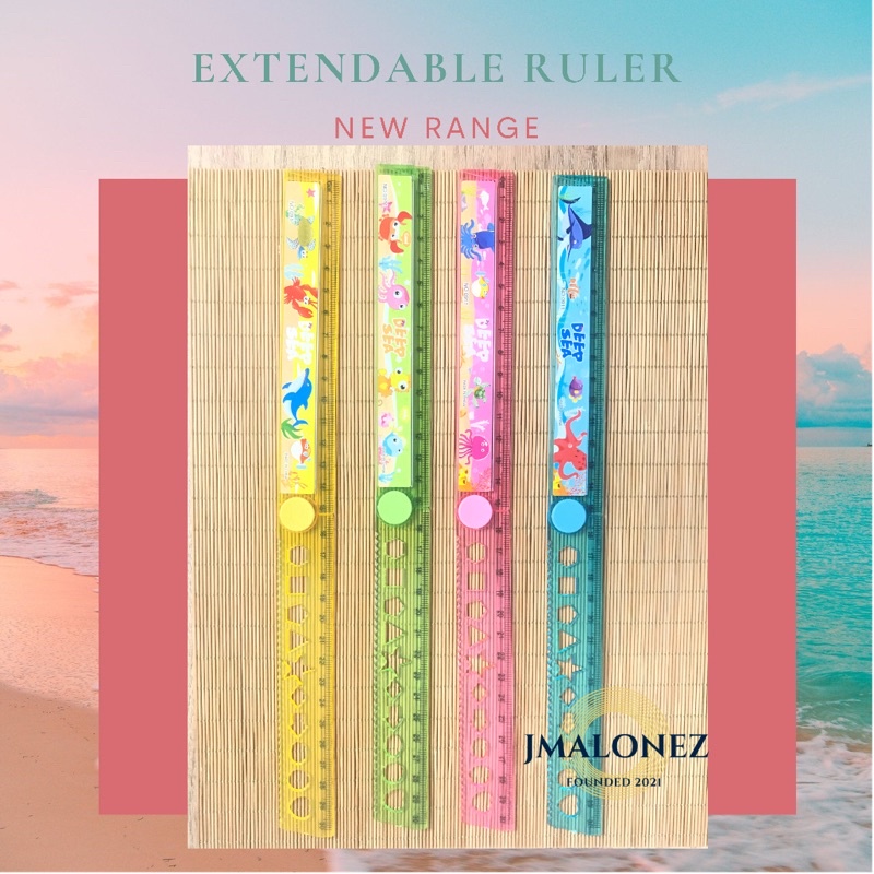 JM extendable Ruler 15cm 30cm Kids Ruler Pembaris Ukur Children Ruler 尺 ...
