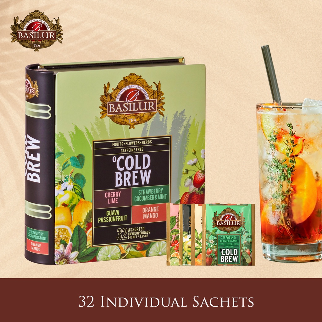 Basilur Caffeine-free Cold Brew Assorted Book (32 Assorted Sachets ...