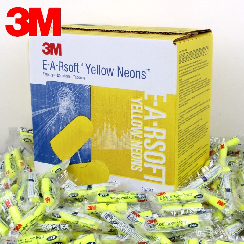[SG] 3M Earplug Soundproof Soft Foam Yellow Orange 1100 Neons Sleeping ...