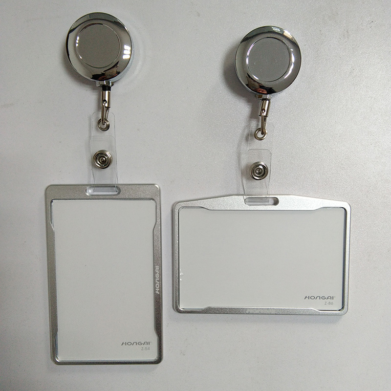 Aluminum alloy ID card New Retractable Pull Key Ring ID Badge Lanyard ...