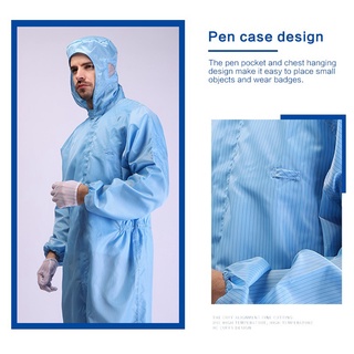 Cleanroom Overall Jumpsuit Coverall PPE ESD Suit Washable Reusable Anti ...
