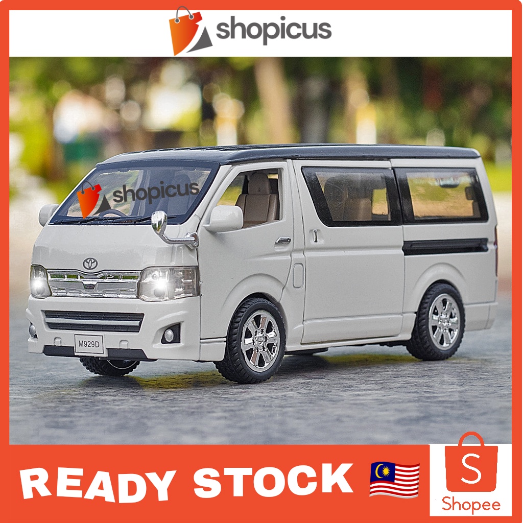 TOYOTA HIACE LWB FACELIFT 1:32 DIECAST Van Model With Pull Back, Light ...