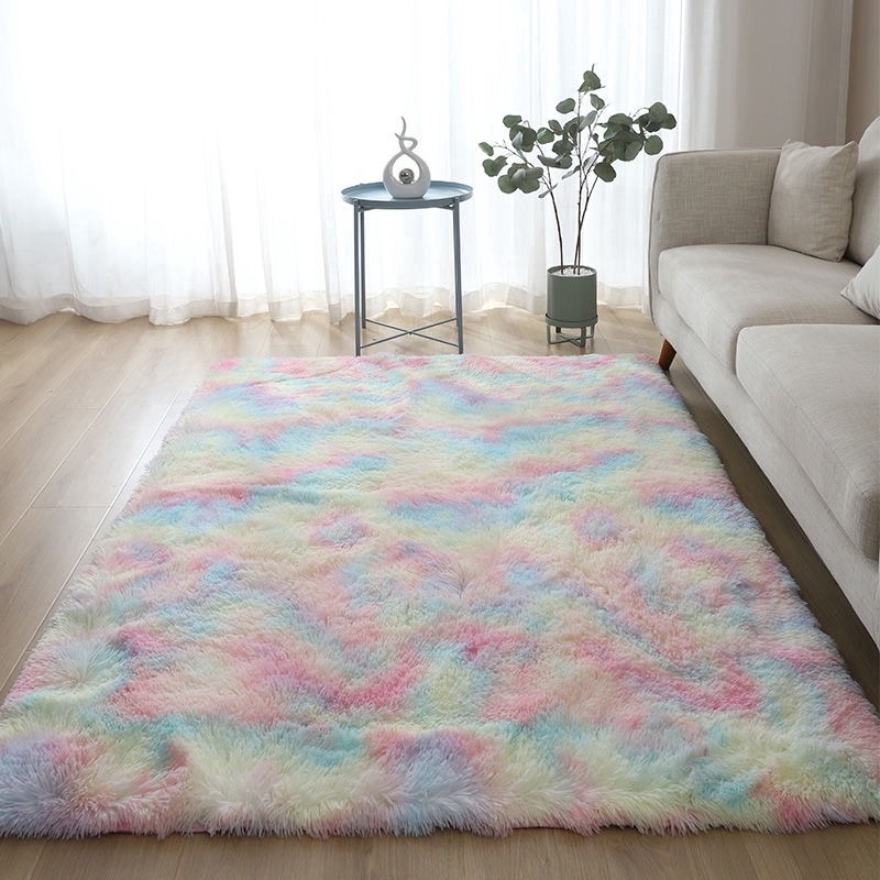 120*160CM Large Size Ultra Soft Tie-Dye Plush Carpet Fluffy Area Rug ...