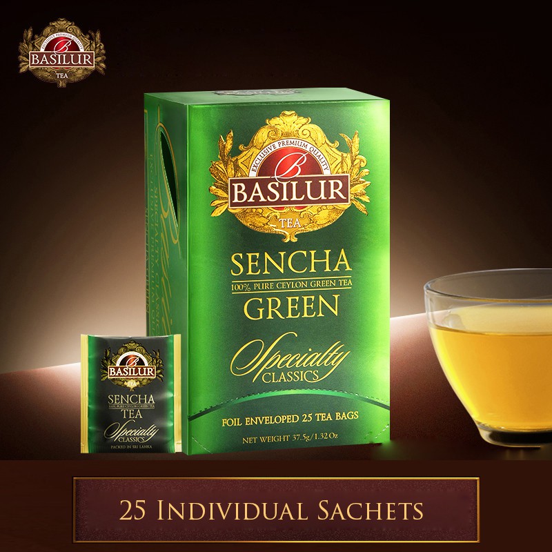 Basilur Sencha Green Tea (25 Individual Sachets) | Shopee Singapore