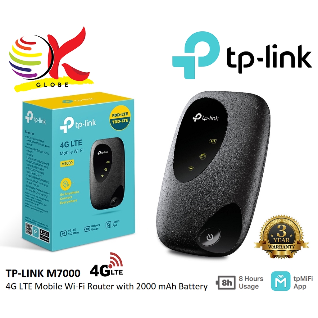 TP-LINK M7000 4G LTE MOBILE WI-FI & 4G ROUTER WITH 2000MAH BATTERY AND ...
