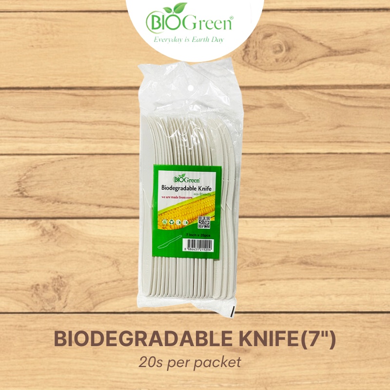 BIOGreen Biodegradable Disposable 7 inches Knife | Shopee Singapore