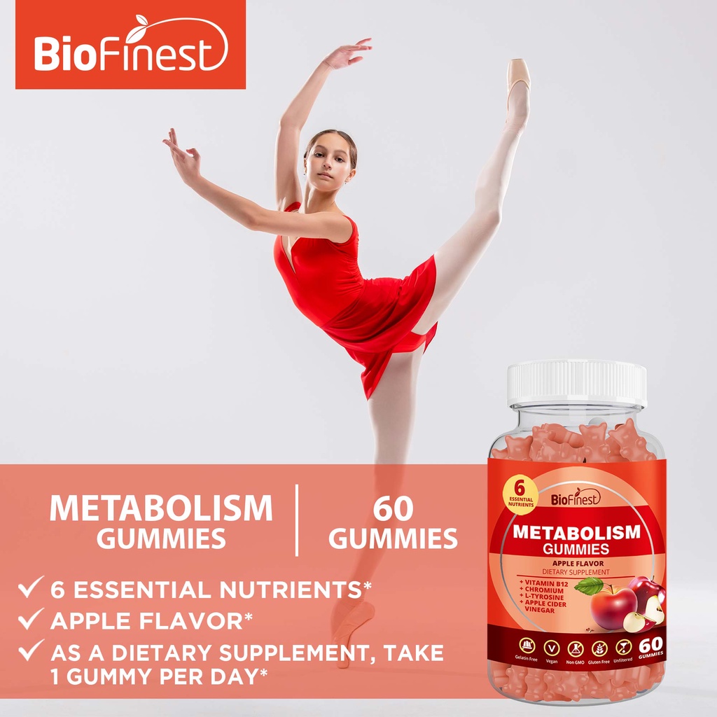 Biofinest Metabolism Gummy Supplement - Apple Cider Vinegar Vitamin B ...