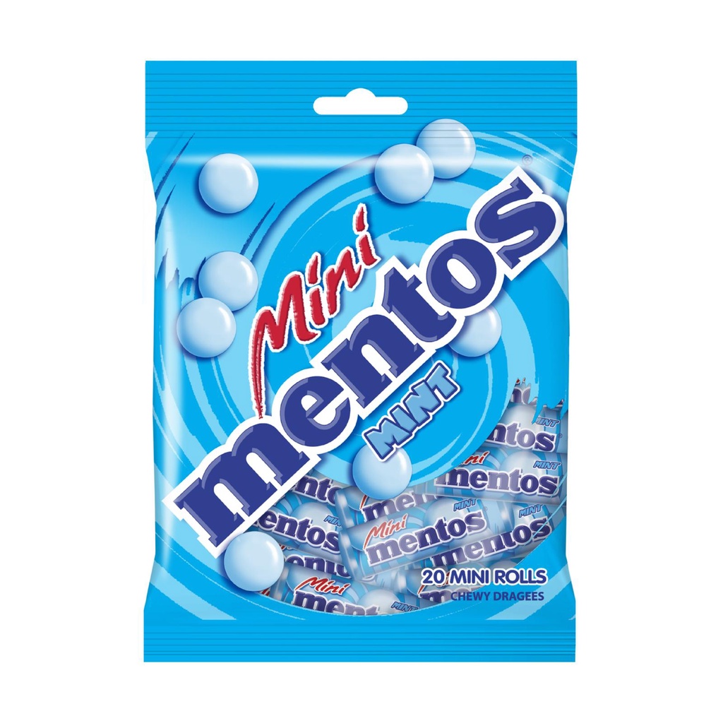 Mentos Mini Chewy Dragees Rolls Mint Bag 20s (Halal) | Shopee Singapore