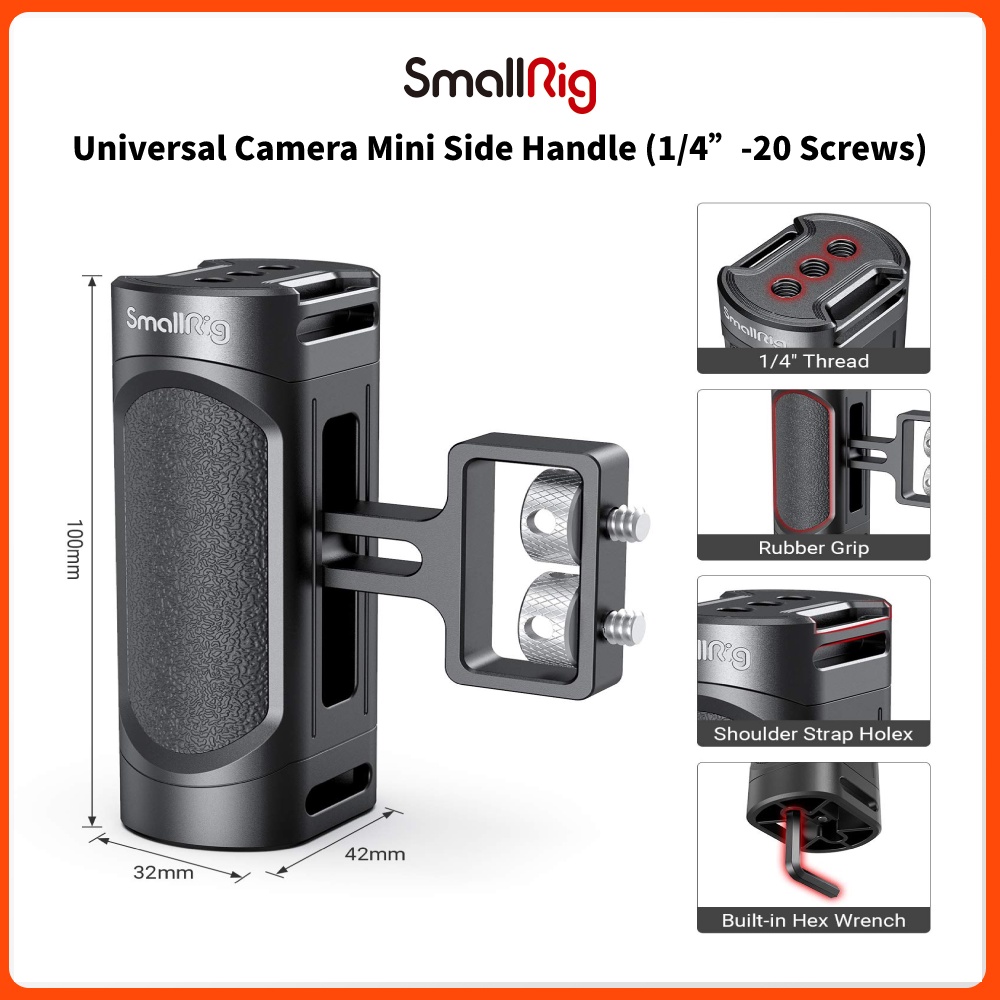 SmallRig Mini Side Handle Handgrip with Dual 1/4"-20 Screw Mount for ...