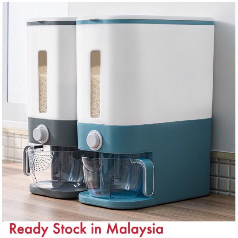Rice Dispenser with Rinsing Cup Bekas Beras Viral Smart Rice Dispenser ...