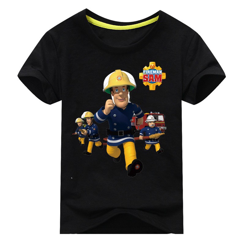 Children Kids Clothes Running Sam Tops Fireman Sam T shirt Tees Boys ...