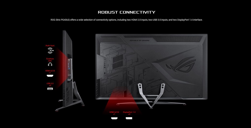 ASUS ROG Swift PG43UQ DSC Gaming Monitor — 43-inch 4K UHD (3840 x 2160 ...