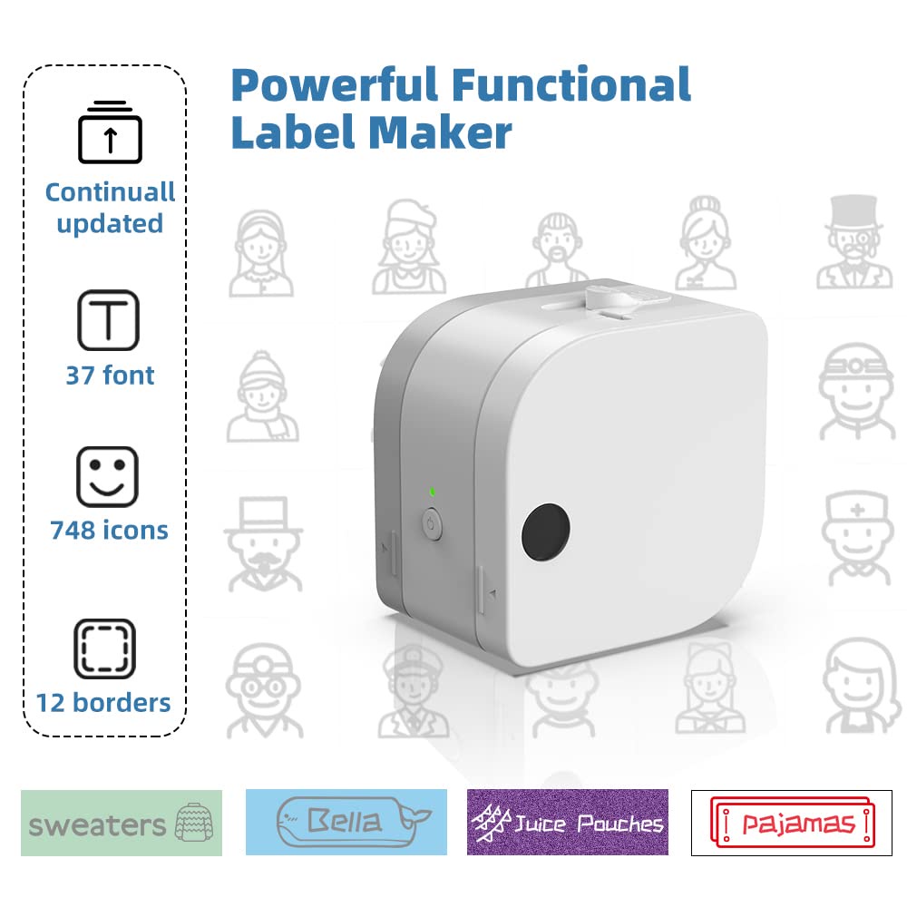 Ready stock Phomemo P12 Label Maker Machine with Tape Bluetooth Support ...