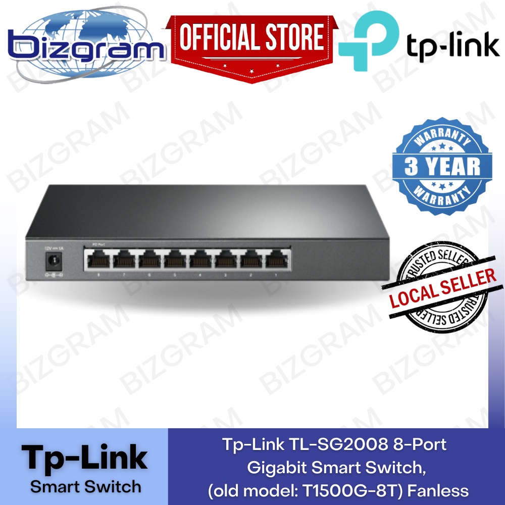Tp-Link TL-SG2008 8-Port Gigabit Smart Switch, (old model: T1500G-8T ...
