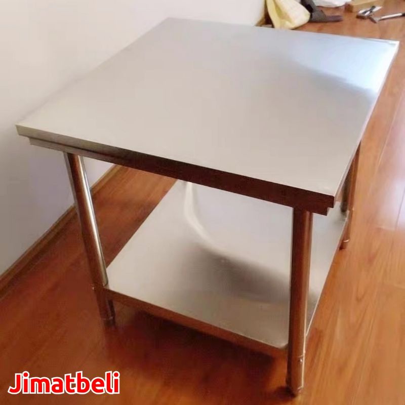 2 Tier Stainless Steel Kitchen Working Table Storage Rack Heavy Duty ...