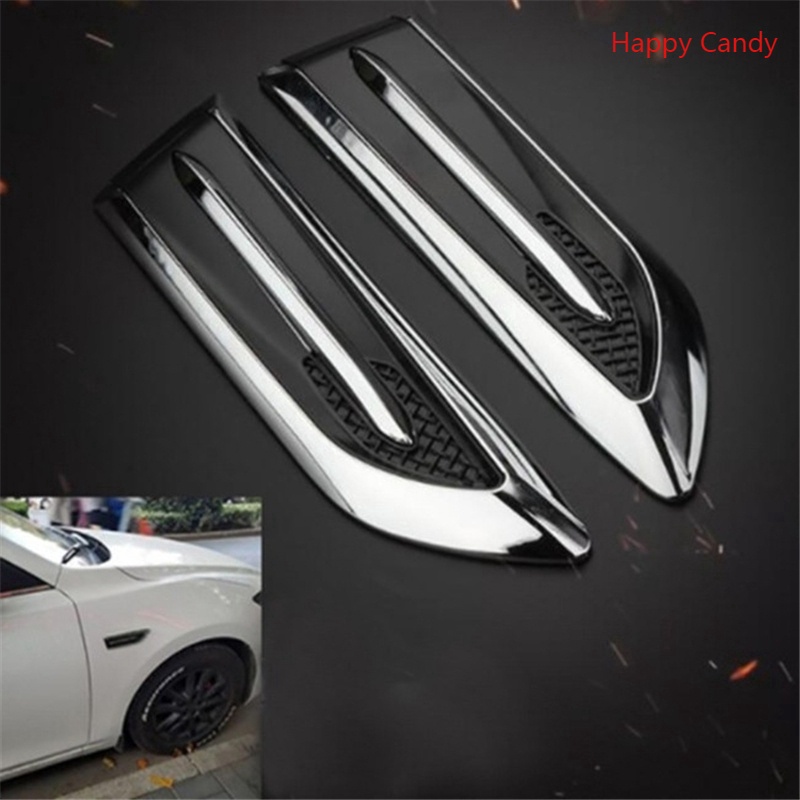 Car Decorated 3D Vent Air Flow Fender Sticker Decal Engine Cover Side ...