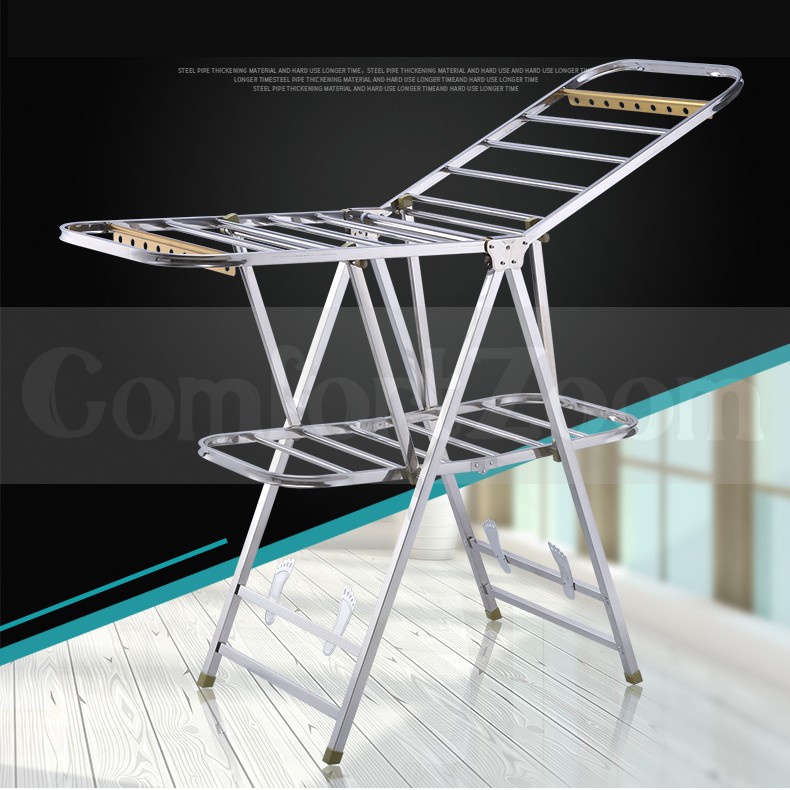 Foldable Stainless Steel Clothes Drying Rack Heavy Duty Stainless-Steel ...
