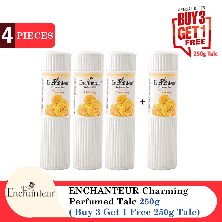ENCHANTEUR Charming Perfumed Talc 250g ( Buy 3 Get 1 Free 250g Talc ...