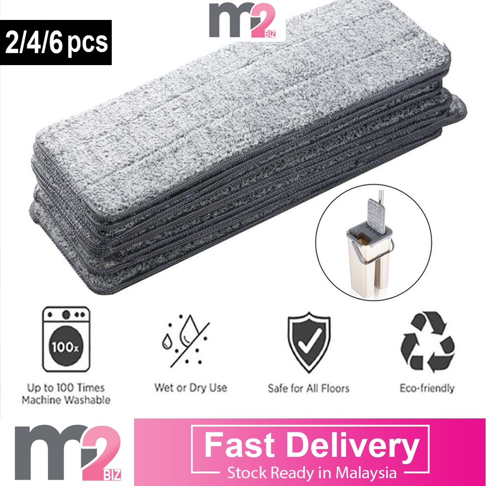 2/4/6pcs Mop Pads Replacement Microfiber Mop Head Cleaner Cloth Fit ...