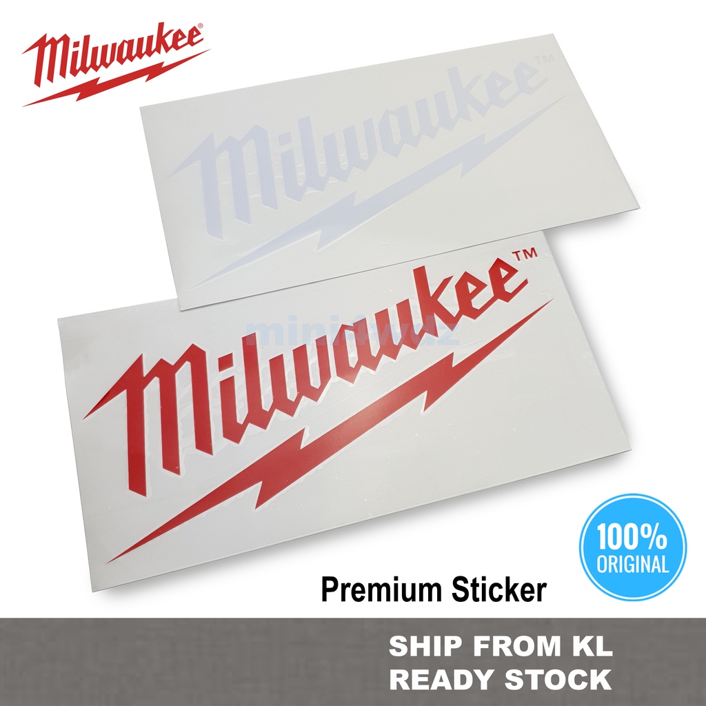 Milwaukee Limited Vinyl Sticker Logo Red & White (Car, Automotive, Bike ...