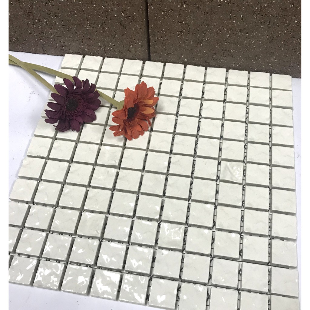 Japanese White Mosaic Wall Tile of Size 25x25mm | Shopee Singapore