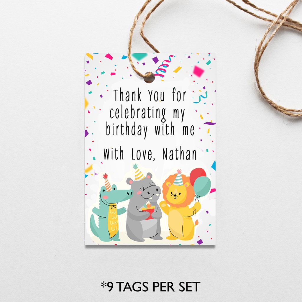 Personalized Birthday Tag, Birthday Party Favour Tag, Custom Birthday ...