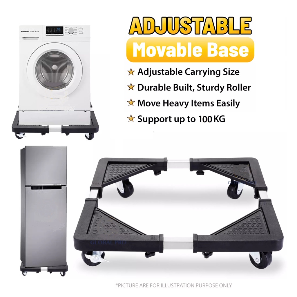 [SG Seller] Ex-Stock : Adjustable Movable Base with Roller for Washing ...