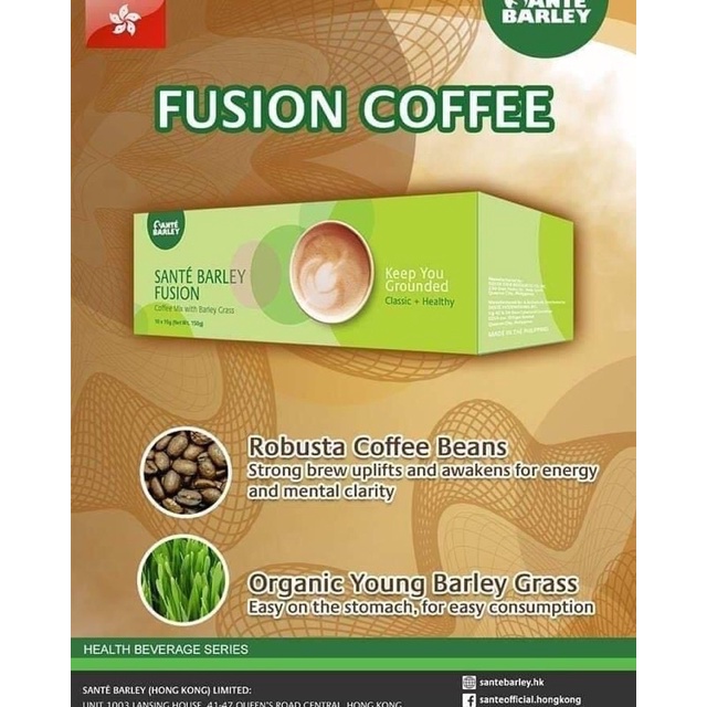 SANTE BARLEY FUSION COFFEE Net weight : 150g ( 15g each sachet ...