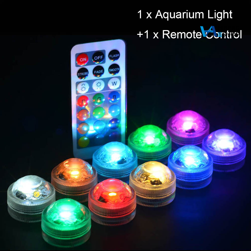 Study Aquarium Remote Control Waterproof Candle Light Fish Tank Diving ...