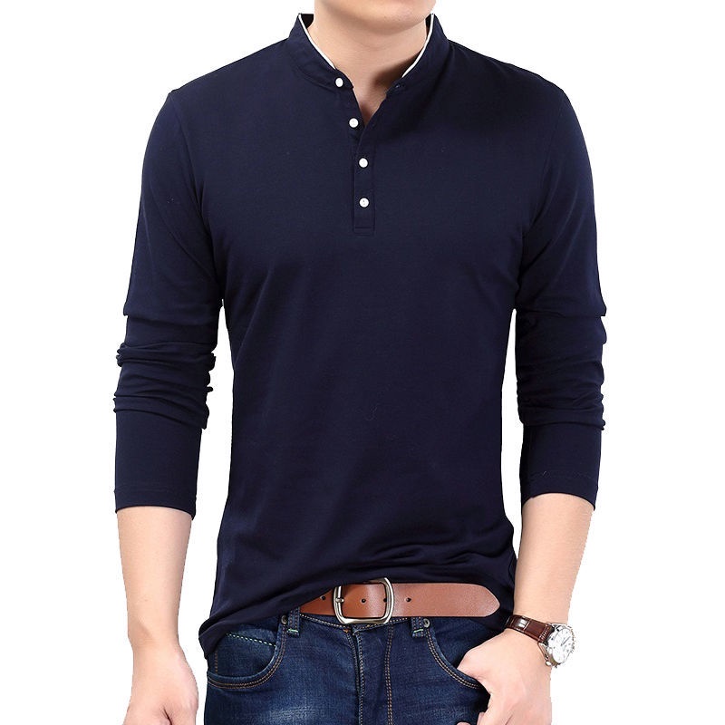Men Cotton Full Sleeve Solid Color Tops T-shirts | Shopee Singapore