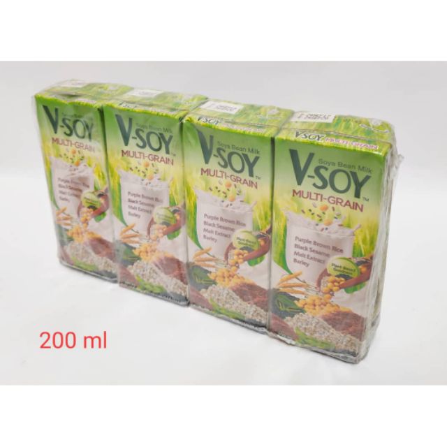 Vsoy Multigrain Soya Bean Milk 200mlx4sx12pack/carton | Shopee Singapore