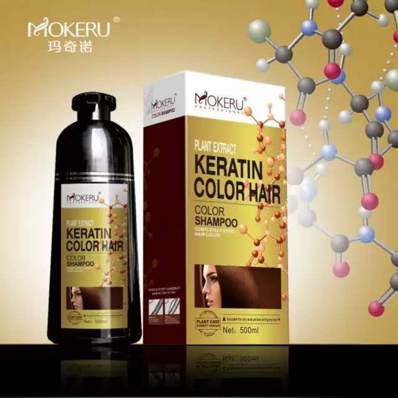 Original MOKERU Keratin Hair Dye Shampoo Gray Hair Covering Hair Dye ...