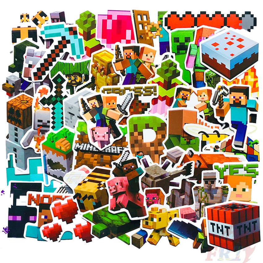 50Pcs/Set Minecraft Series 07 Stickers Games DIY Fashion Mixed Luggage ...