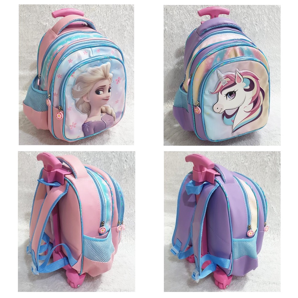 Frozen ELSA UNICORN Character Preschool Kindergarten Girls Trolley Push ...