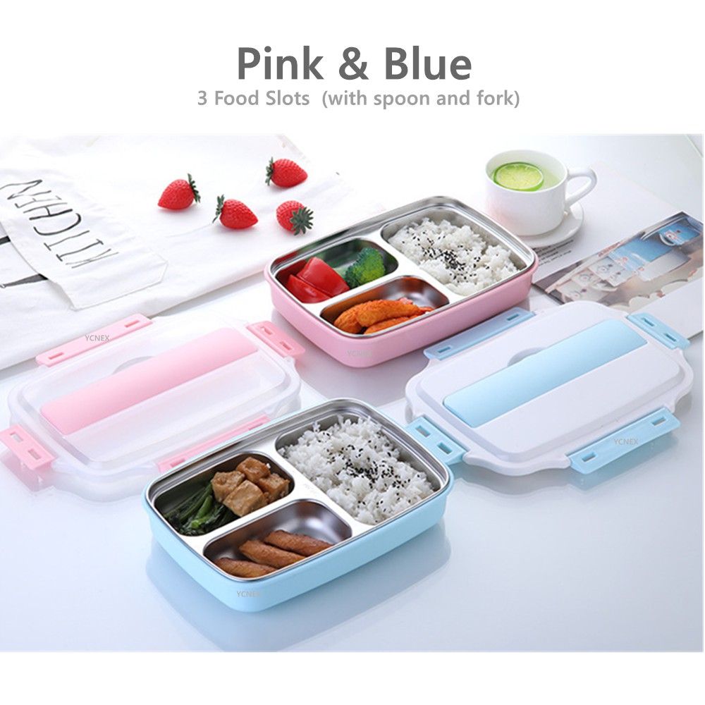 Lunch Box - 304 Stainless Steel Square Lunch Box - Bento - 3 and 4 ...